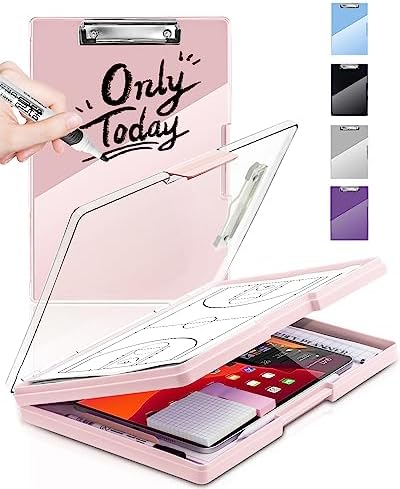 Amazon.com : Clearview Clipboard with 2 Storage, Dry Erase 8.5x11 Heavy ...