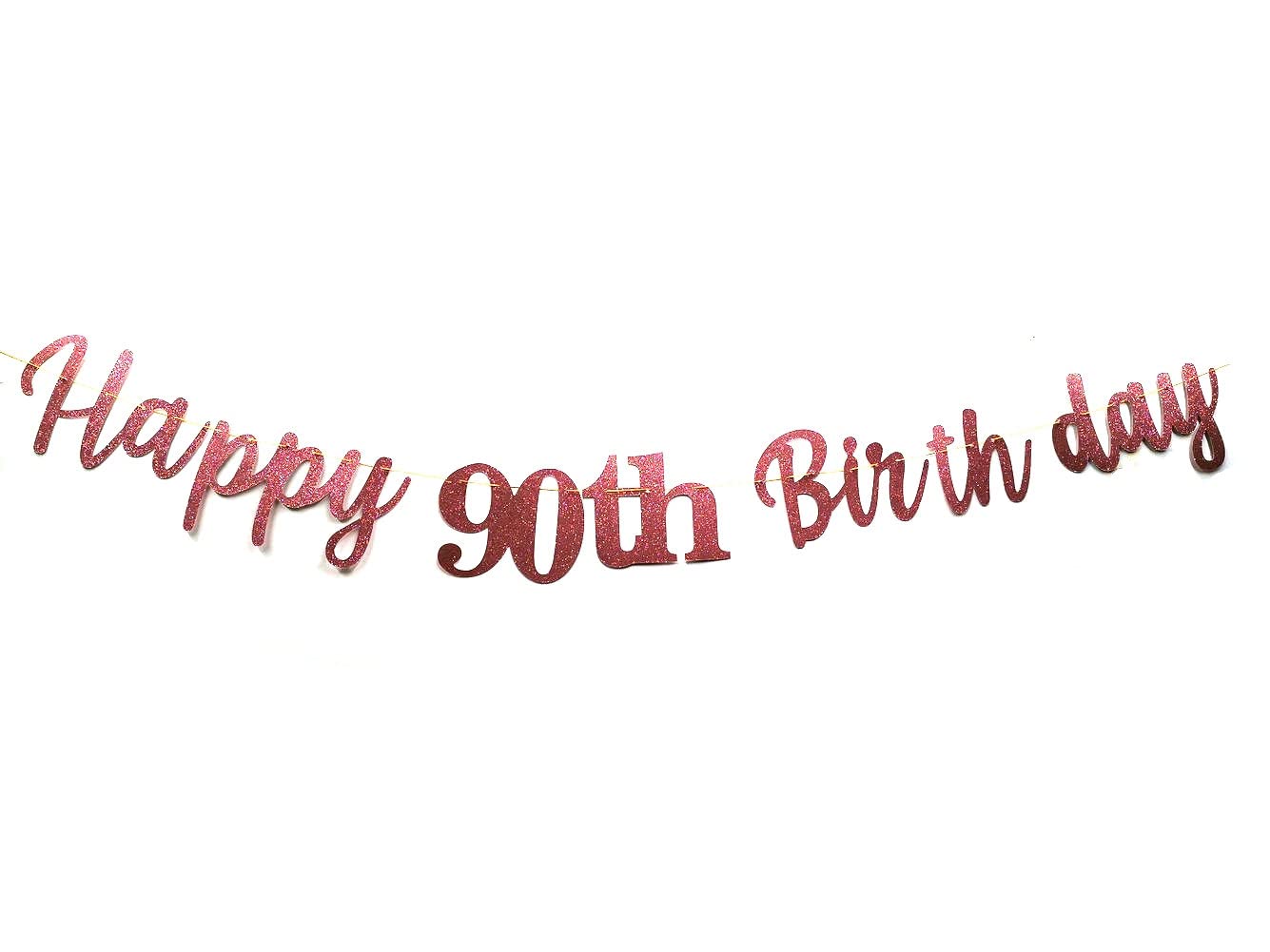 Gold Happy Birthday Sign Rose Gold Ninety & Fabulous Happy 90th ...