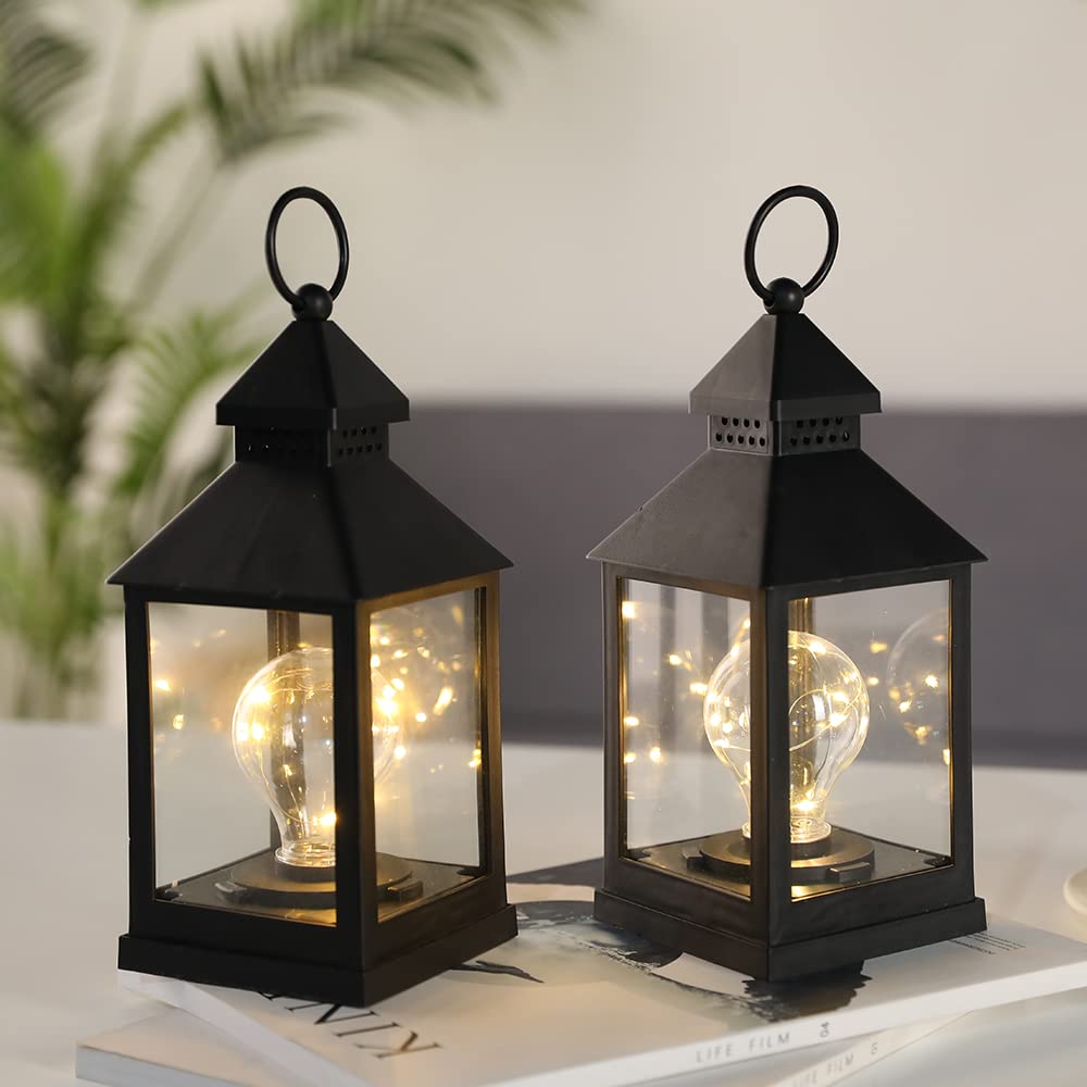 Jhy Design Lantern Style Table Lamp With Fairy String Bulb | Desertcart ...