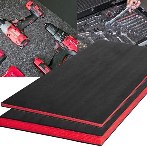 3 Pcs Tool Box Organization Foam 17.5 x 12 x 1 Inch Shadow Non Slip ...