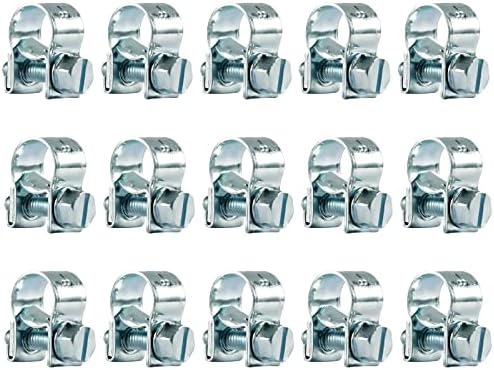 Hose Clips 15Pcs 8-10mm Hose Clip Clamps Pipe Repair Clamp Mini Petrol ...