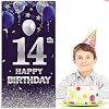 Amazon.com: Happy Birthday Banner Happy 14thr Backdrop Navy Blue and ...