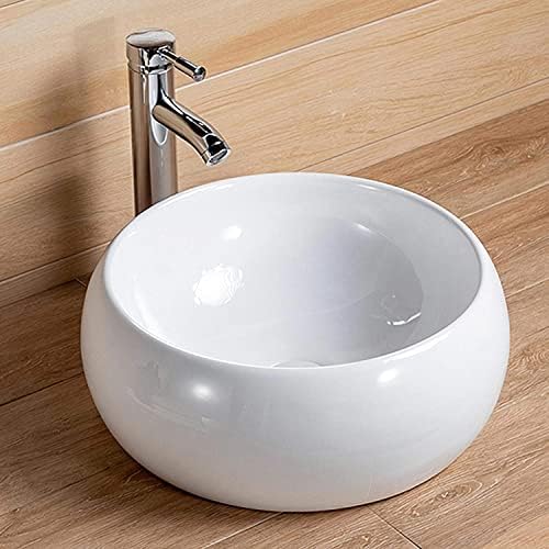 REMANENCE Round Wash Basin Countertop | Tabletop Ceramic Bathroom Sink ...