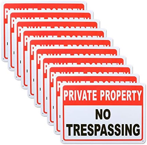 Amazon.com : LEIFIDE 12 Pcs No Trespassing Signs Private Property Metal ...