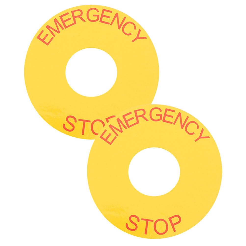 VILLCASE Emergency Stop Sticker, Push Button Switch Caution Sticker ...