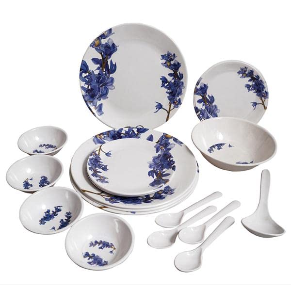 Durodine Picasso Assorted Colour Melamine Dinner Set (18 pcs) : Amazon ...