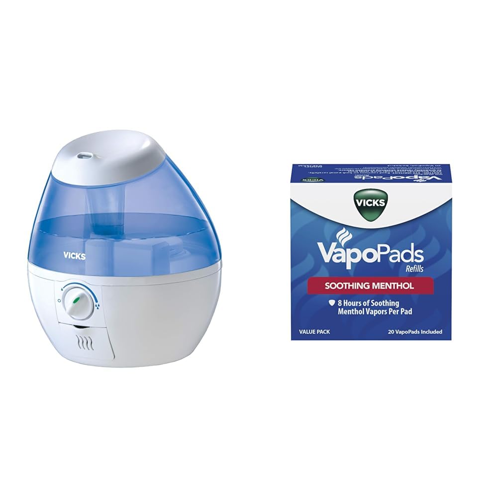 Vicks Filter-Free Ultrasonic Cool Mist Humidifier (VUL520WC) + Vicks ...