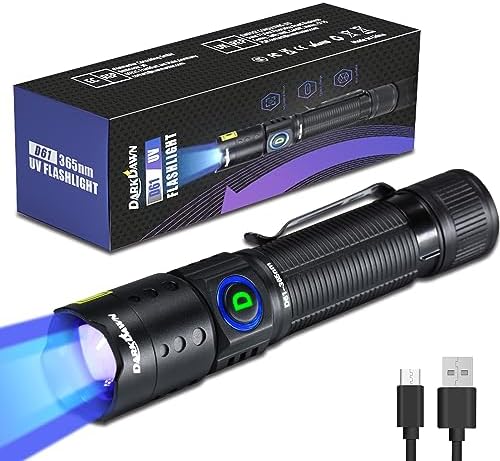 DARKBEAM UV Flashlight 365nm Light and 395nm Blacklight, Mini Powerful ...