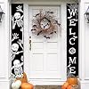 Amazon.com: Halloween Porch Sign Skeleton Hanging Door Banner Welcome ...