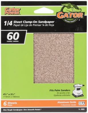 Gator Power 5033 60G Sandpaper, 4 1/2-Inch x 5 1/2-Inch - Abrasive ...