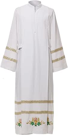 Amazon.com: BLESSUME Vestimenta bordada litúrgica del pastor del ALB ...