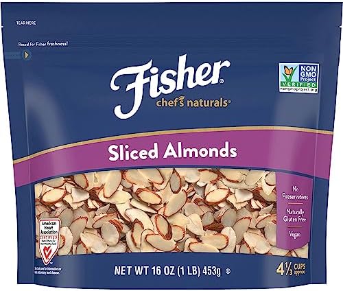 Amazon.com : Fisher Chef's Naturals Unsalted Sliced Almonds 16oz (Pack ...