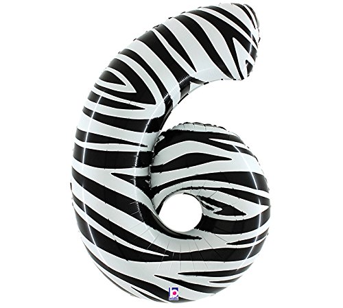 Buy Megaloons Large #6 40" Zebra Print Numbers Online at Low Prices in ...