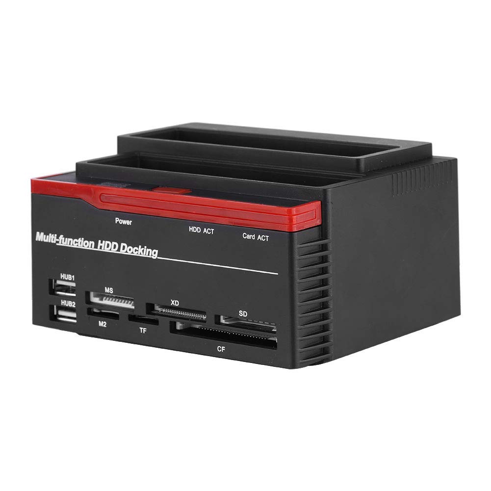 Hard Disk Dock HDD Docking Black and Red Dual Bay 2.5 3.5 Sata IDE HDD ...
