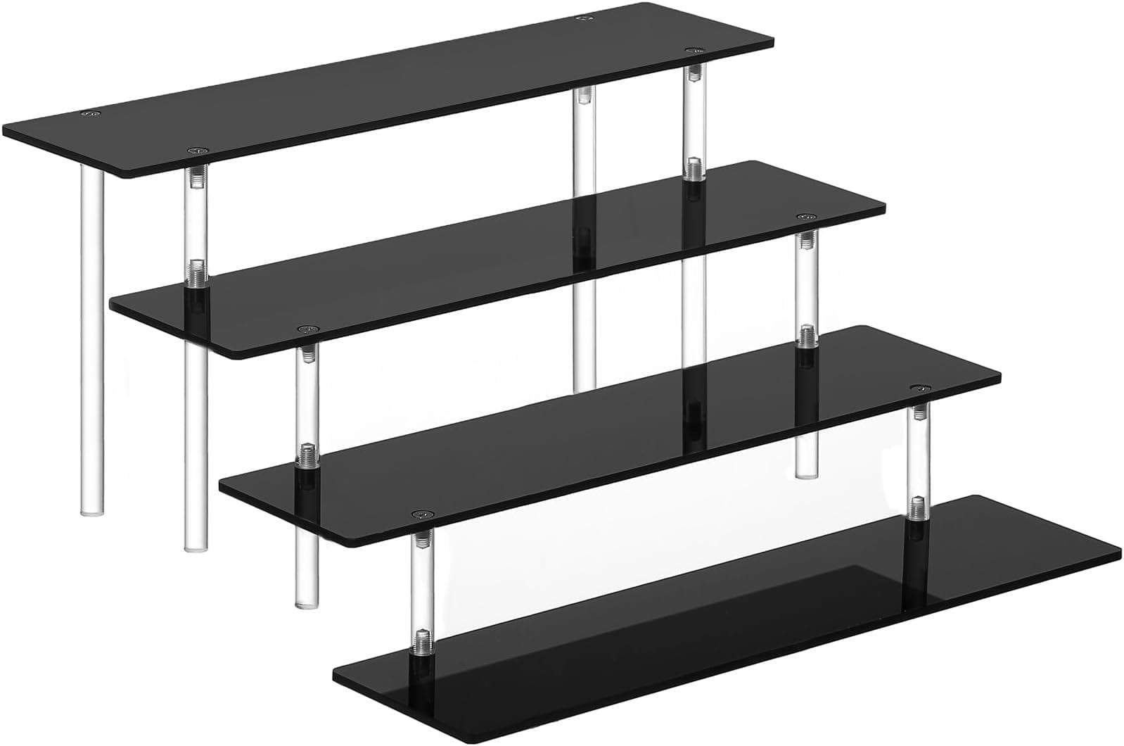 Amazon.com: Acrylic Riser Black Acrylic Shelf Riser 3 Tier Perfume ...