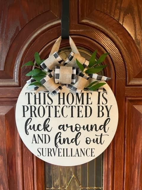 Amazon.com: Large 21 inch Fuck Around and Find Out Surveillance Round ...