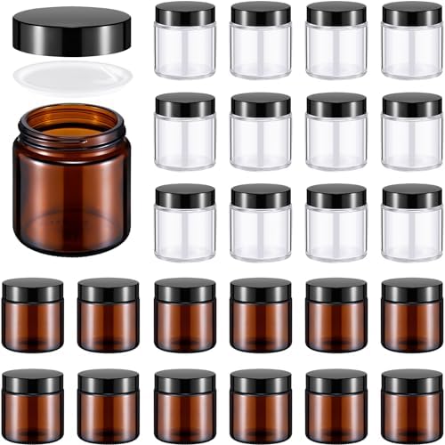 Amazon.com: Norme 24 Pcs 4 oz Glass Jars with Lids Leakproof Round ...
