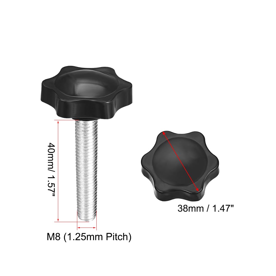 Snapklik.com : Uxcell Clamping Screw Knob, 38mm Dia Plum Hex Shaped ...