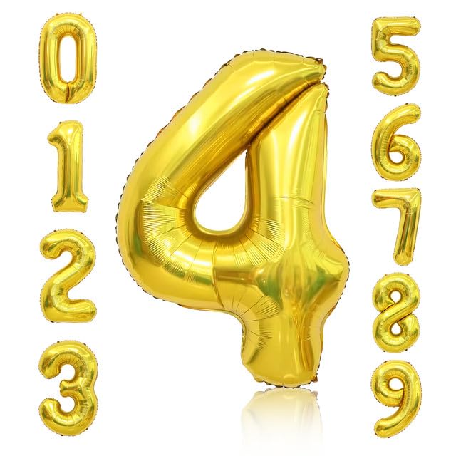 Snapklik.com : Gold Number Balloons - 40 Inch
