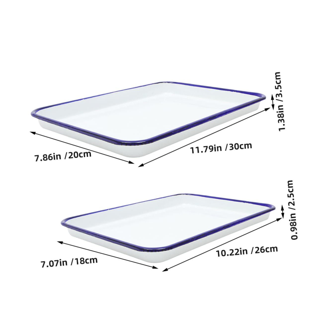 Rectangular Baking Sheets 2-Piece Enamel Rectangular Baking Trays - Non ...