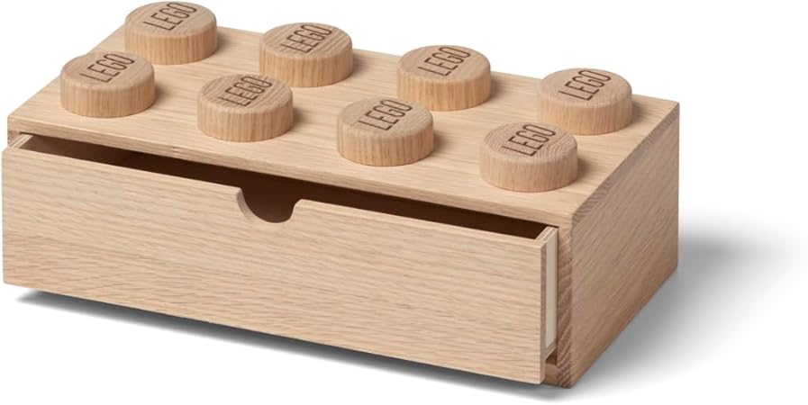 Amazon.com: LEGO 8 - studs Wooden Desk Drawer - Oak, Stackable Storage ...