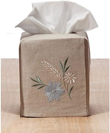 Amazon.com: Tissue Box Cover - Natural Linen-Meadows - Blue : Home ...