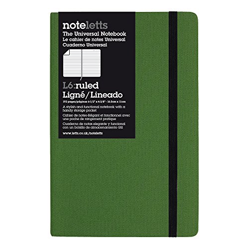 Letts Noteletts Universal Notebook, Medium, Ruled, Green, 6.5 x 4.375 ...