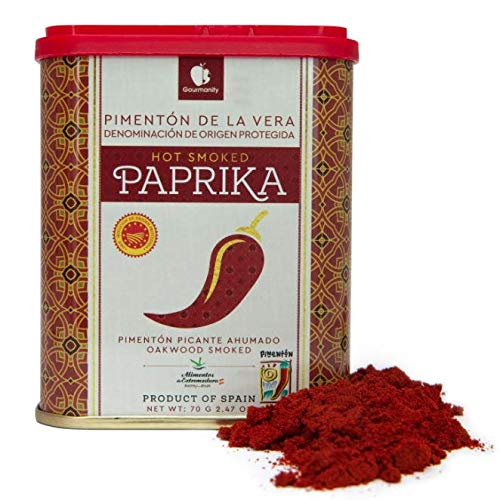 Amazon.com : Gourmanity 70g Hot Smoked Spanish Paprika Tin, Pimenton De ...