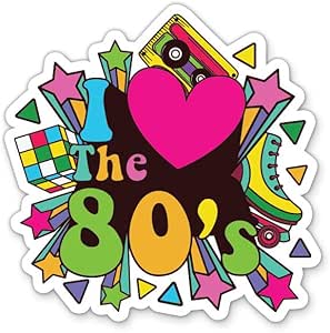 Amazon.com: I Love The 80's Stickers - 2 Pack of 3" Stickers ...