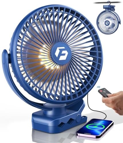 Amazon.com: Korbot 8-inch Clip on Fan -20000mAh Portable Fan Battery ...
