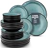 Amazon.com | 12 Piece Dinnerware Sets for 4 - Modern Style Stoneware ...