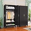Amazon.com: GAIOUS Metal Wardrobe Cabinet with Hanging Rod, 71" Metal ...