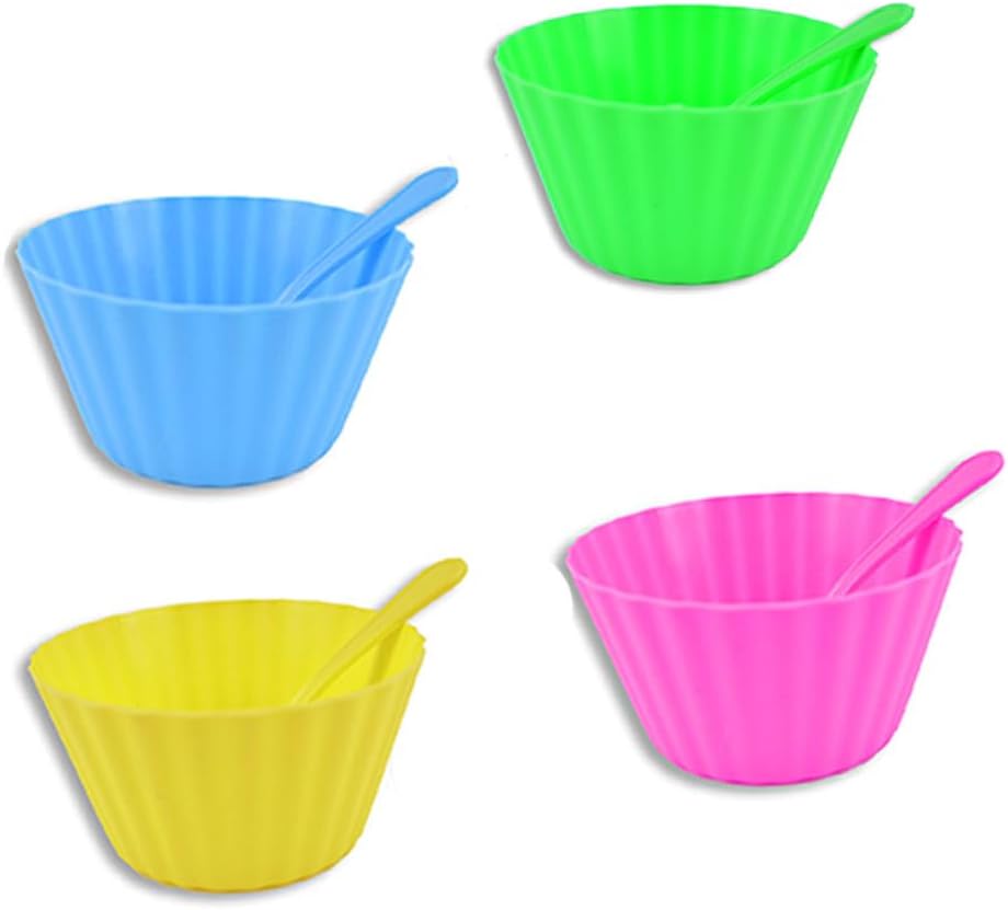 Amazon.com: Table Talk Ice Cream Bowls - Neon Colored Cups - Childrens ...