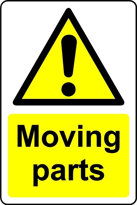 Moving Parts Safety Sign - Self Adhesive Sticker (200mm x 150mm ...