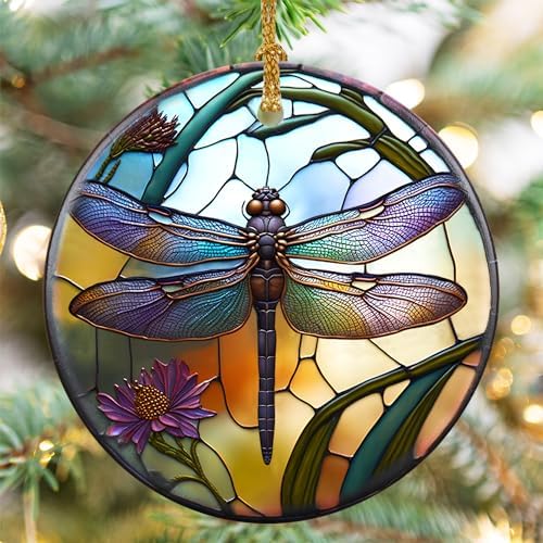 Amazon.com: Touber Dragonfly Christmas Ornaments, Hanging Ornament ...