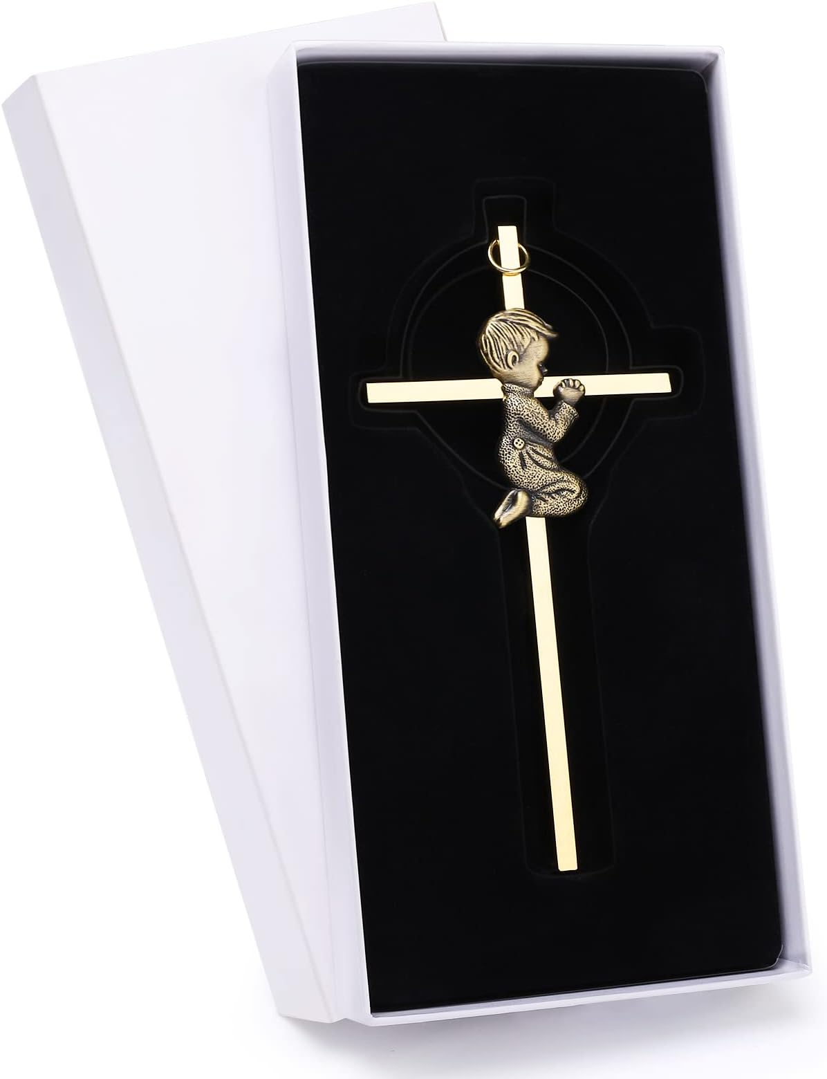 Amazon.com : Baby Girl First Bible and 4 Inch Pewter Baptism Guardian ...