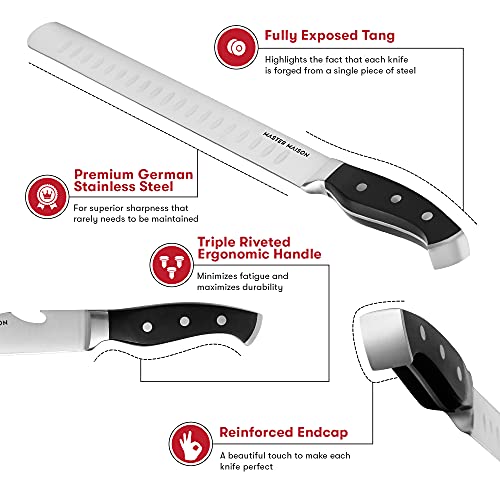 Master Maison 15-Piece BBQ Knife Set – Professional Butcher Knife Set ...