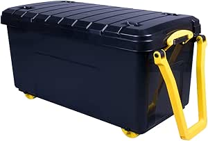 Really Useful Plastic Storage Box 160 Litre Wheeled trunk in Black ...