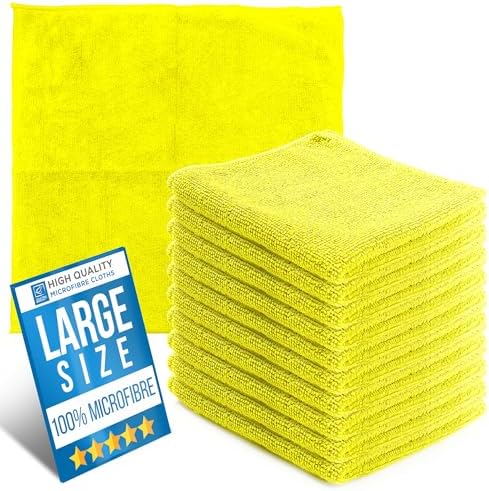 20 Pack of Yellow Microfibre Genuine Exel Brand Magic Cleaning Cloths ...