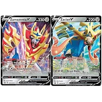 Buy Pokemn Pokémon Zacian V & Zamazenta V - 2 Card Lot - Holo Black ...
