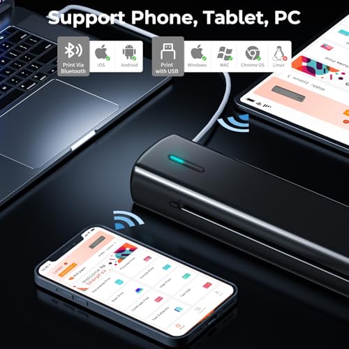 SEZNIK Portable A4 Printer, Bluetooth, Inkless Thermal Printer | USB ...