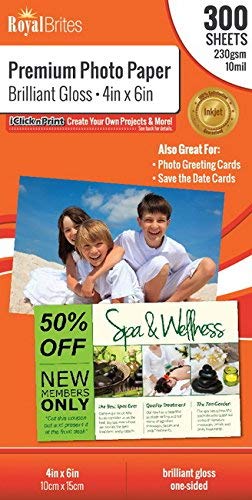 Royal Brites Premium Photo Paper Brilliant High Gloss, 4 x 6 Inches ...