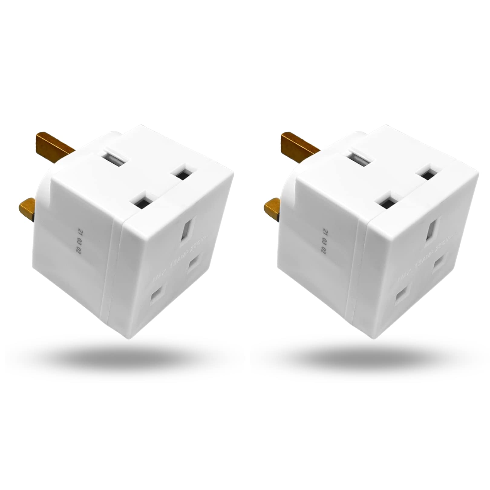 Pack of 2 Way Double Plug Adapter, Multi Plug Extension Adapter UK, 3 ...