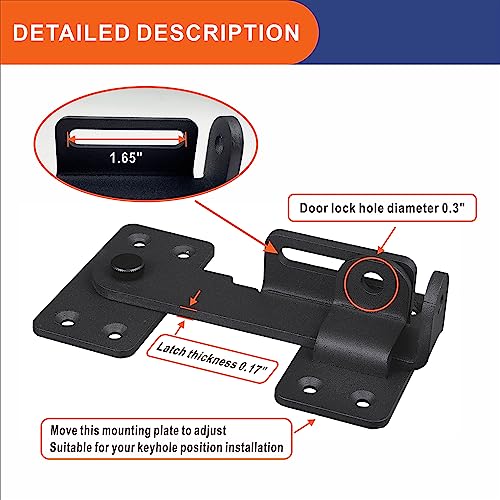 VANROUG Flip Latch Lock,90 Degre Heavy Duty Gate Latch with Padlock ...