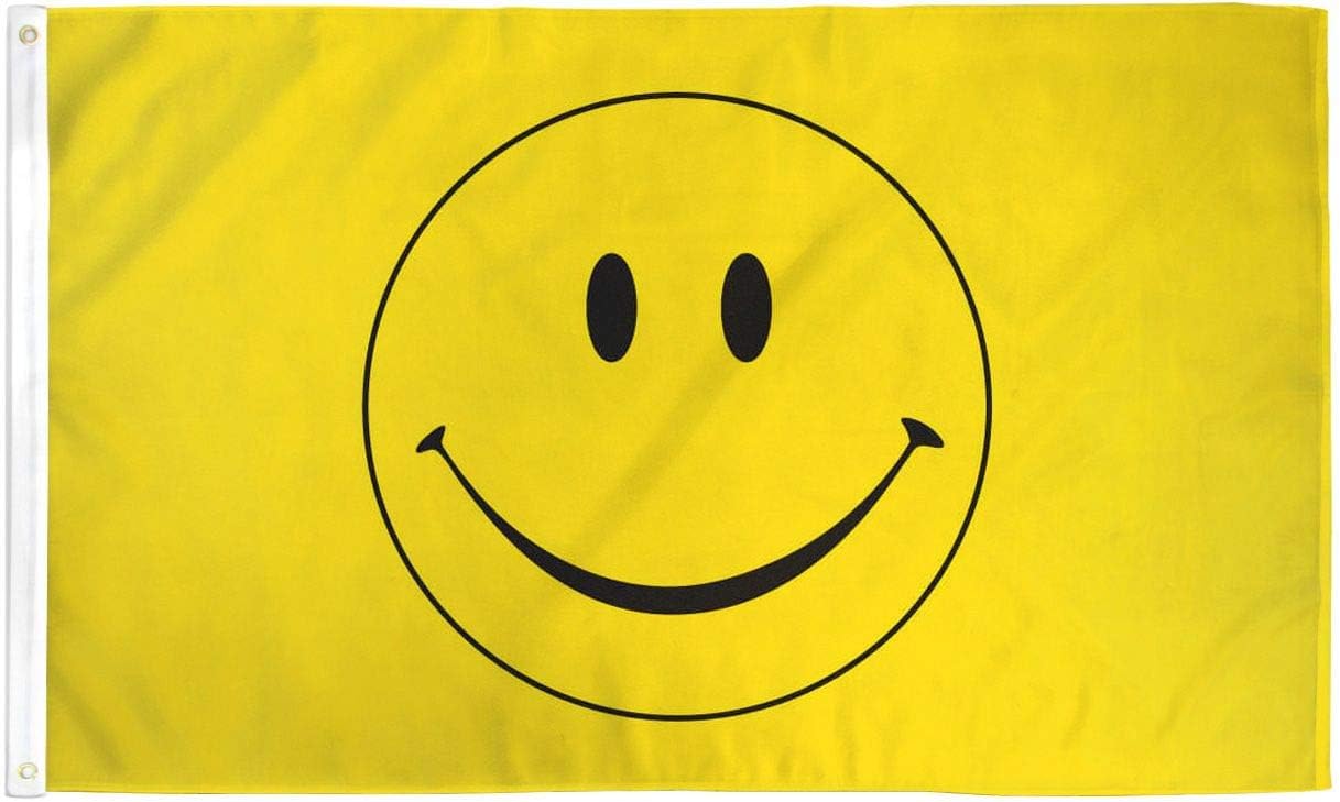 Amazon.com : Happy Face (Smiley yellow) Flag: 3x5ft poly : Outdoor ...