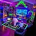 Amazon.com: KMkicme Gaming Area Rug Blacklight for Bedroom Decor Game ...