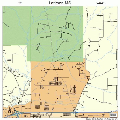 Amazon.com: Large Street & Road Map of Latimer, Mississippi MS ...