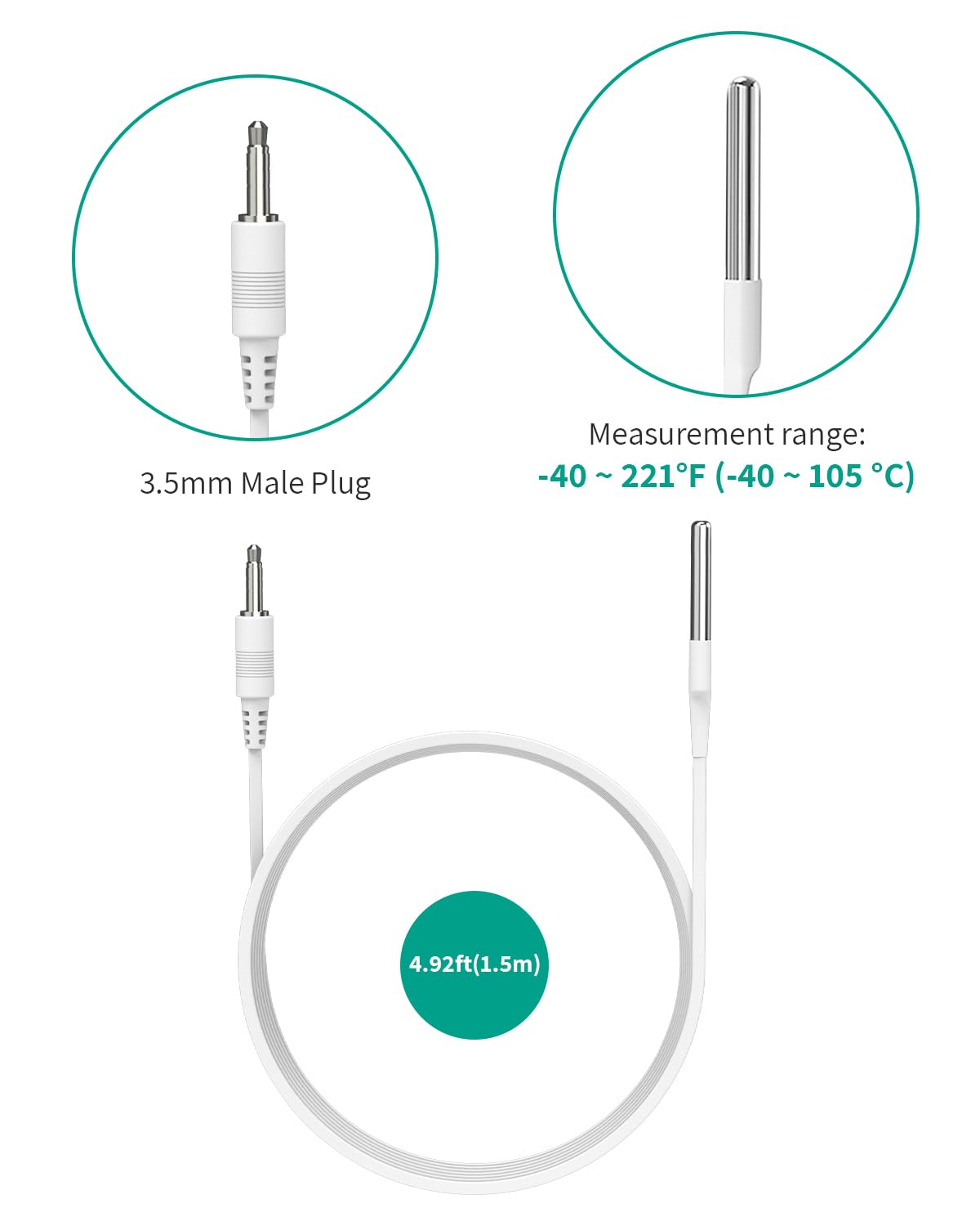 Wireless Temperature Probe Mocreowaterproof St4 St5 Probe Replacement ...