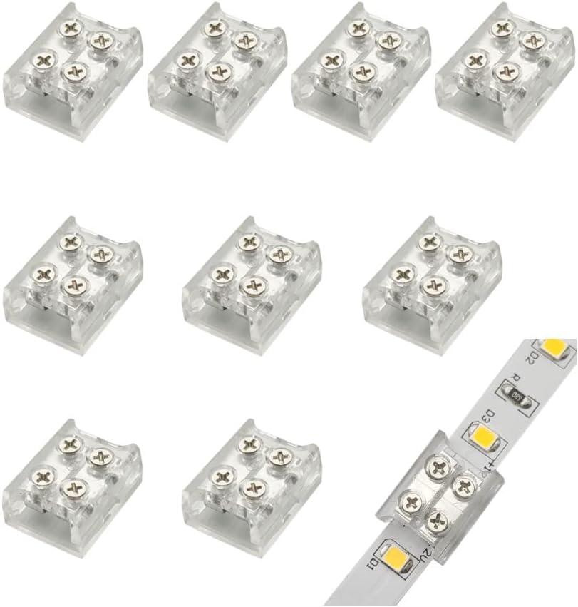 Biantie La 2-Pin LED Light Strip Connectors Unwired Screw Down Clips ...