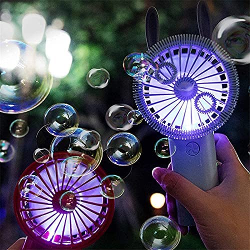 Buy CLOVVA Pack of 1 Kids LED Fan Bubble Machine Toy Hand-Hold Fan with ...